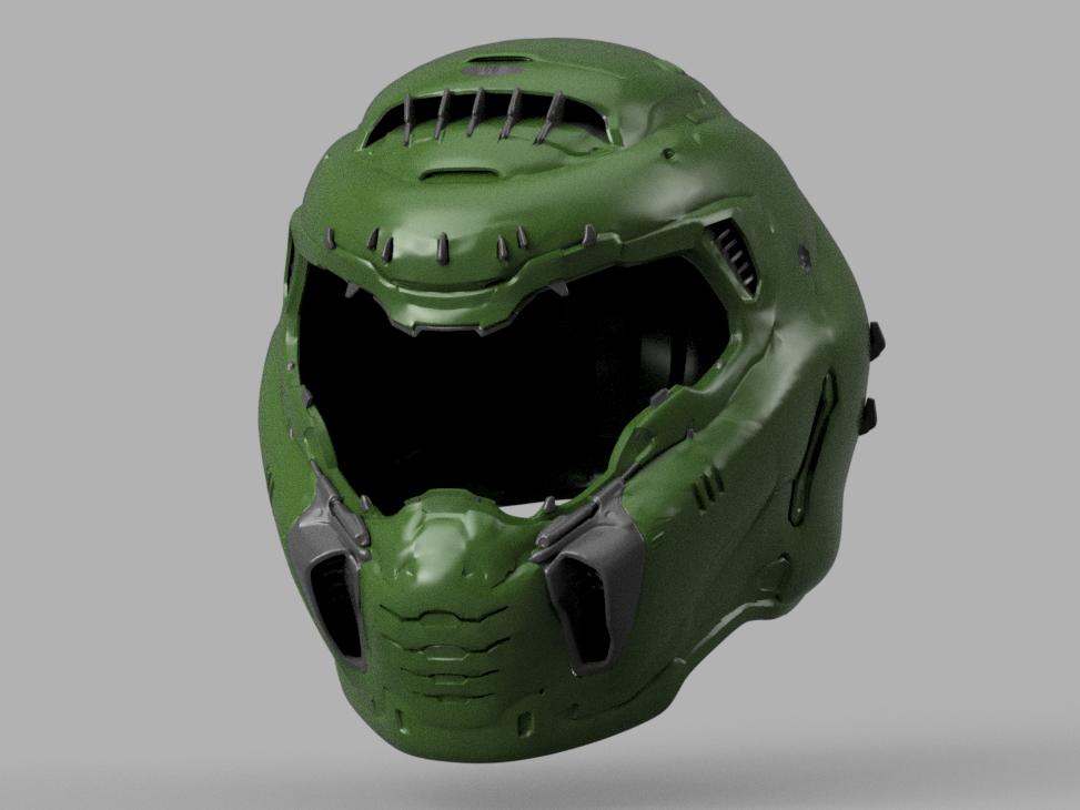STL 3D Print Files Doom Eternal Doom Guy Helmet Diy KIT Cosplay 1:1 sc ...